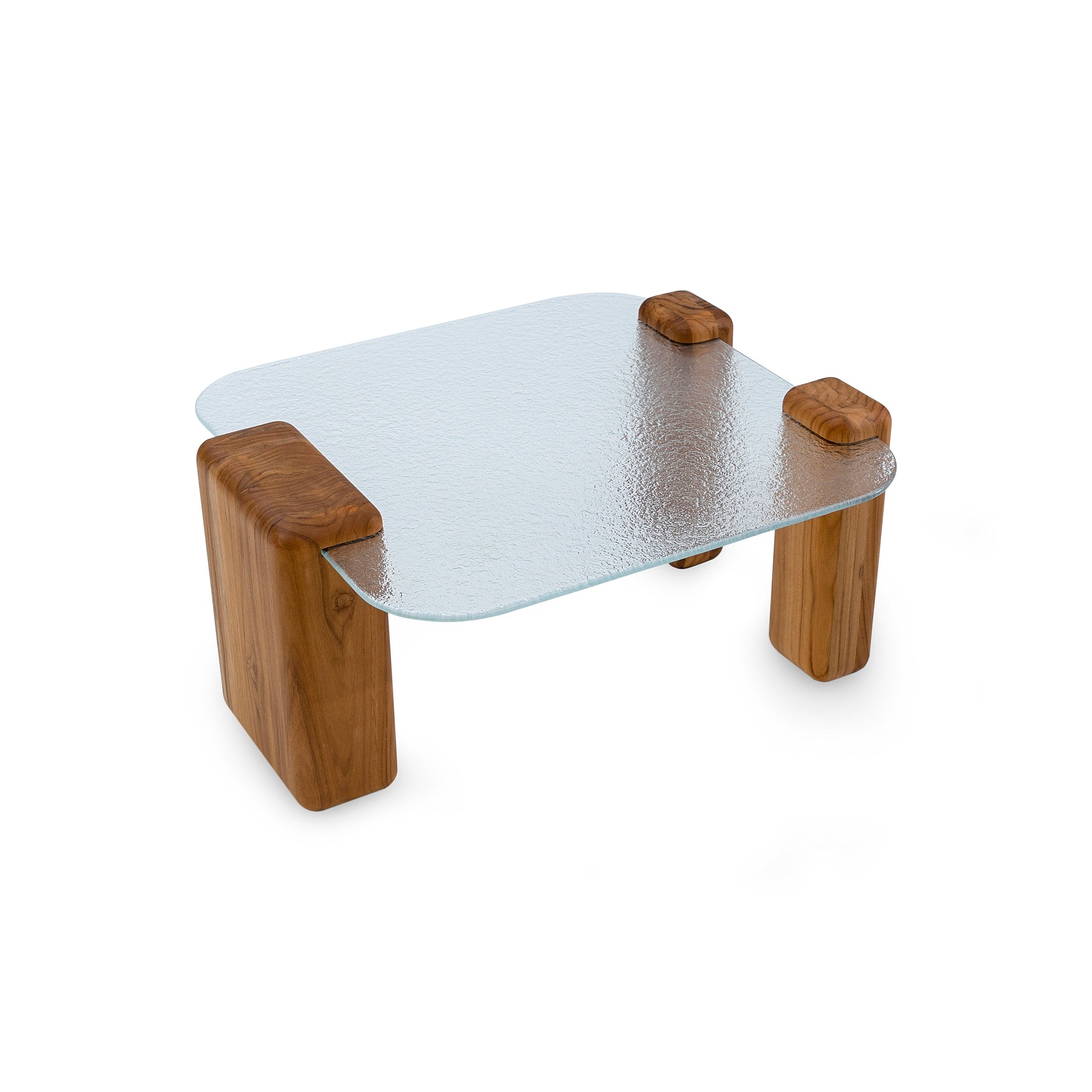 INHOTIM Coffee Table 27" in Teak and Transparent Glass – Uultis ...
